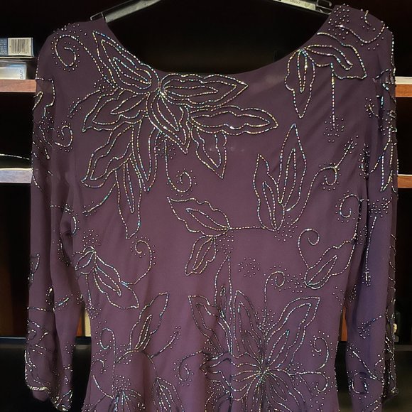 J Kara | Dresses | Jkara Womens Purplecabernet Evening Gown 4p | Poshmark